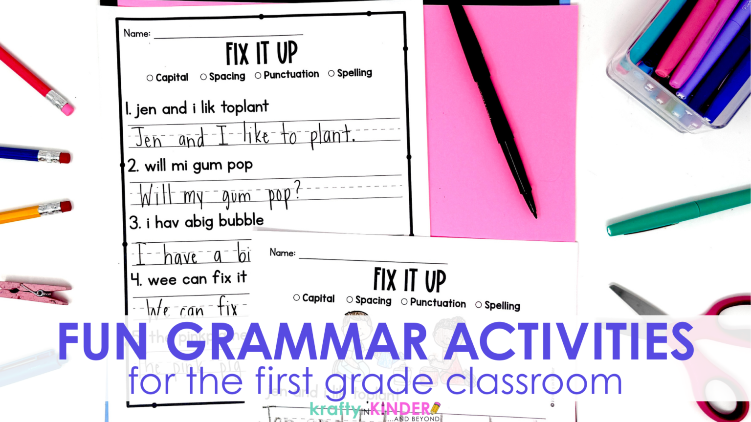 Fun Grammar Activities for the 1st Grade Classroom - Krafty in Kinder