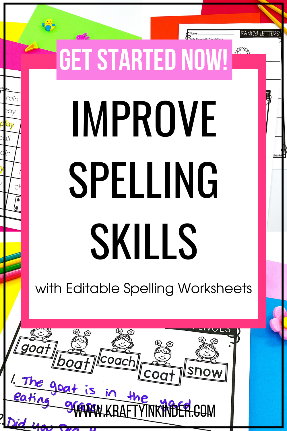 How To Use Editable Spelling Worksheets to Improve Spelling - Krafty in ...