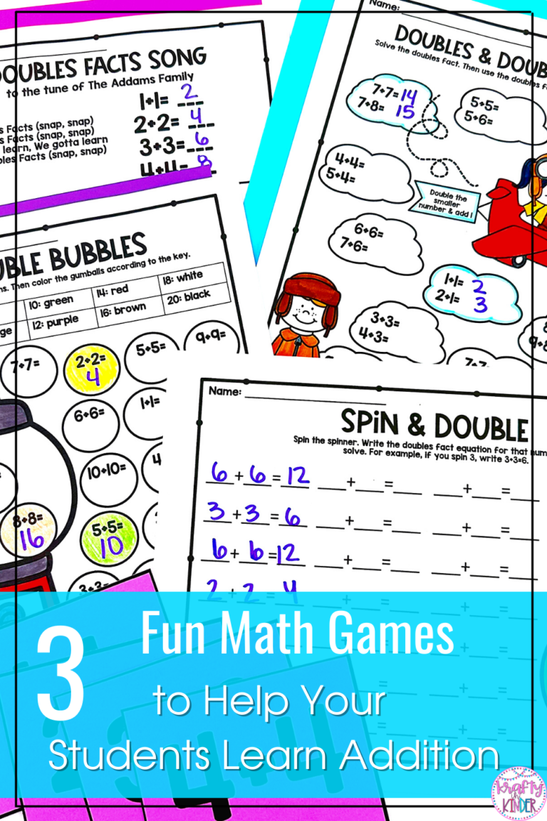 Math Games Make Mastering Addition Easy in First Grade - Krafty in Kinder