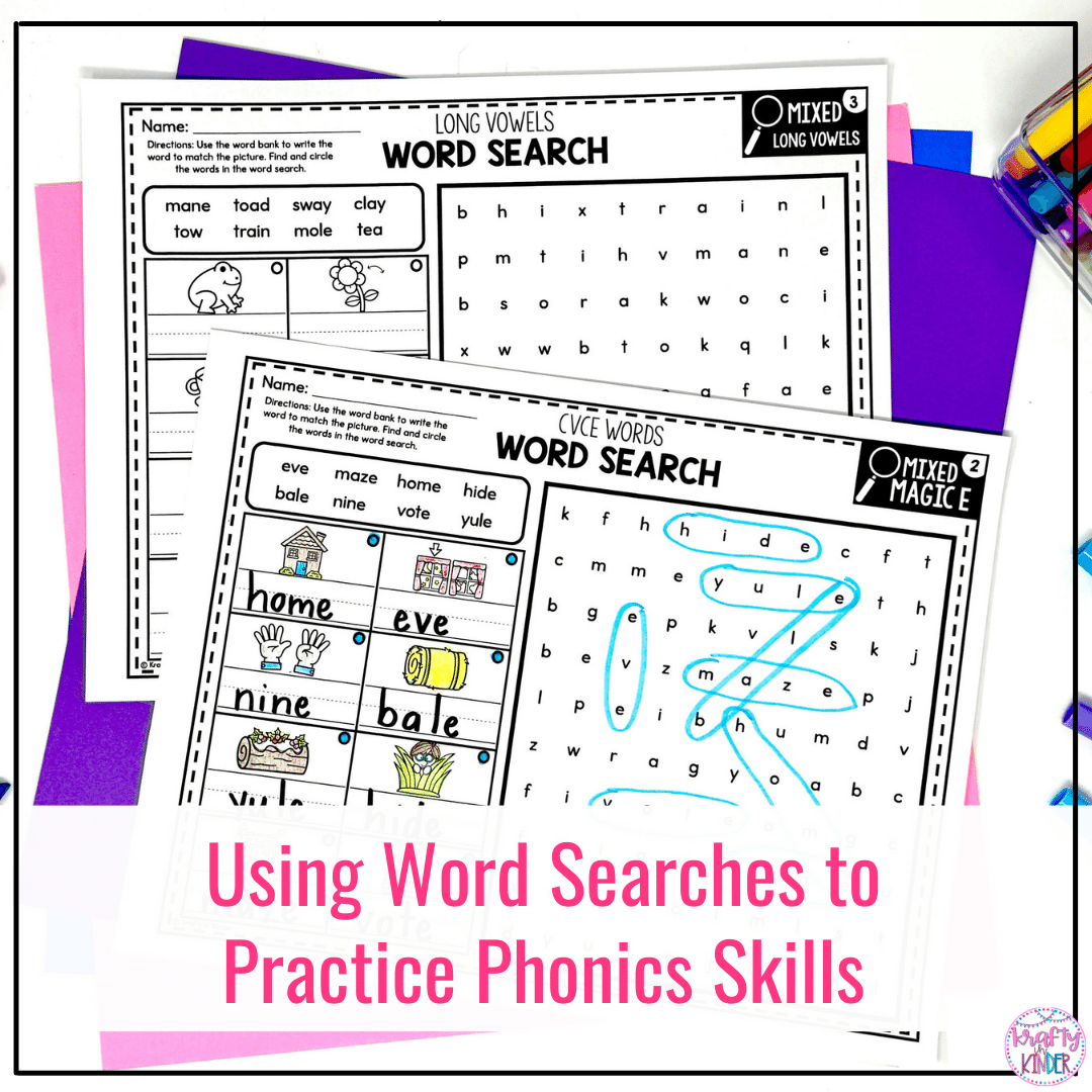 Using Word Searches to Practice Phonics Skills - Krafty in Kinder