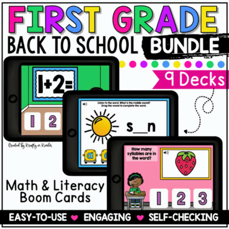 Back to School Math Games for First Graders - Krafty in Kinder