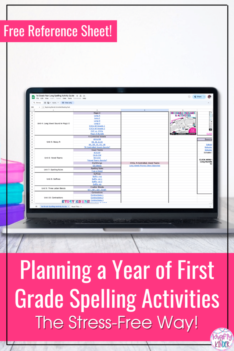 Planning a Year of First Grade Spelling Activities - Krafty in Kinder