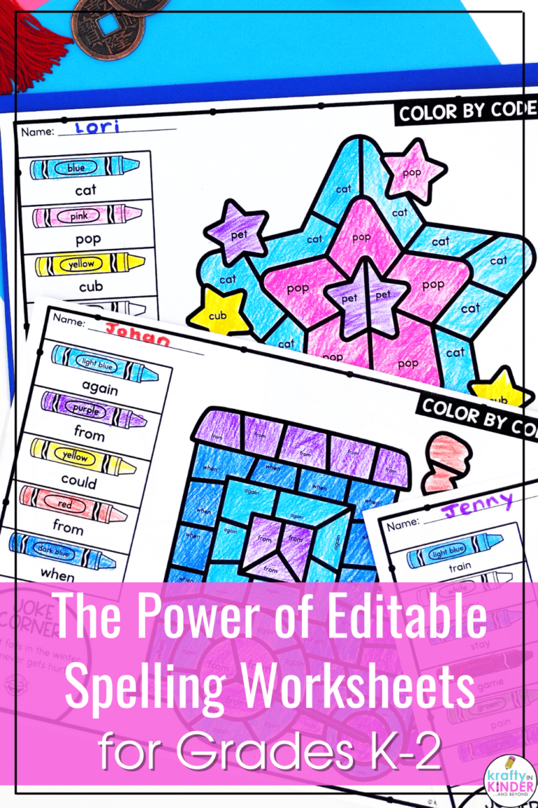 The Power of Editable Spelling Worksheets For Grades K-2 - Krafty in Kinder