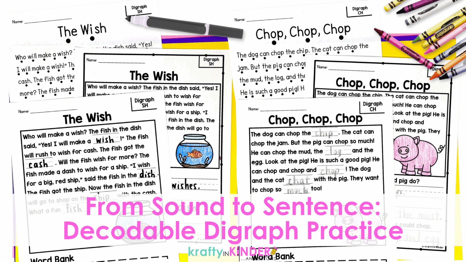 From Sound to Sentence: Decodable Digraph Practice - Krafty in Kinder
