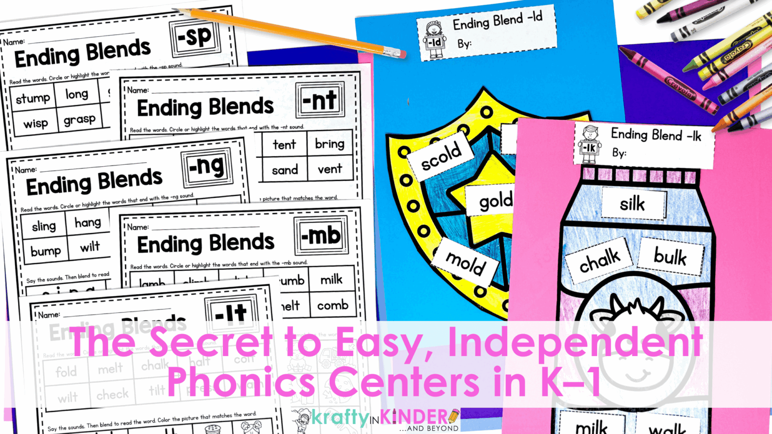 The Secret to Easy, Independent Phonics Centers in K–1 - Krafty in Kinder