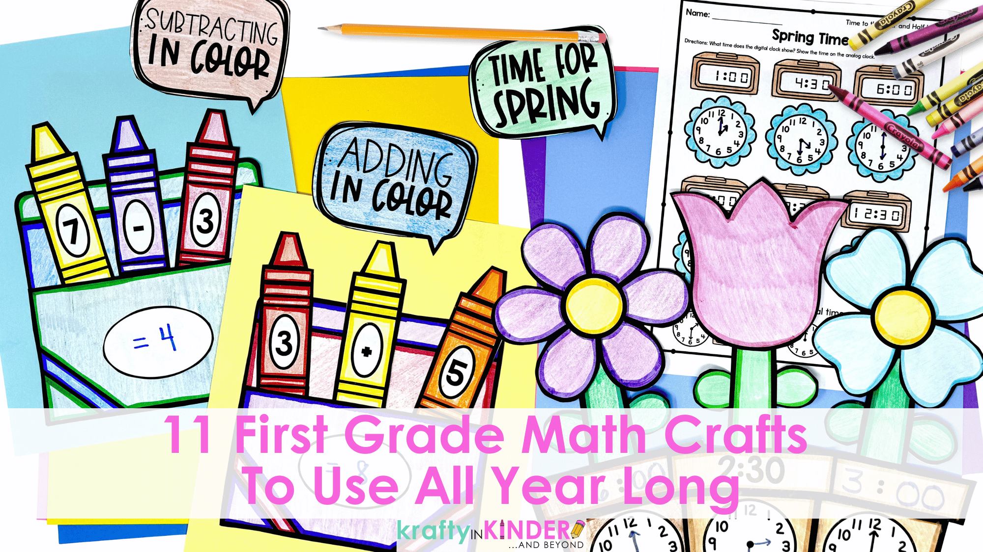 11 First Grade Math Crafts to Use All Year Long - Krafty in Kinder